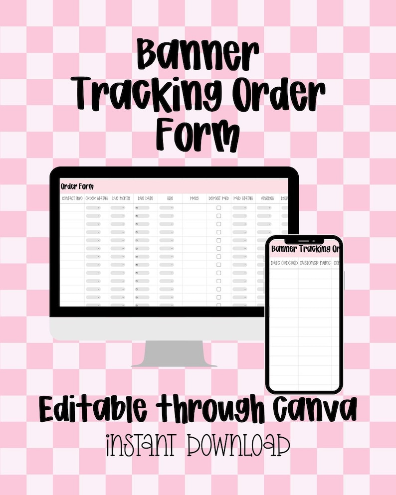 Banner Tracking Template | DIGITAL FILE - Etsy