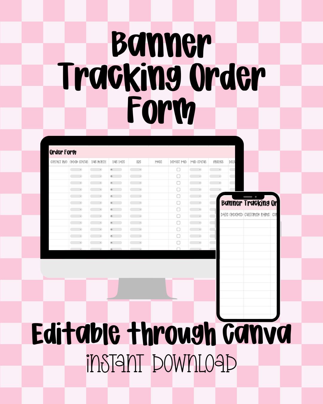Banner Tracking Template | DIGITAL FILE - Etsy