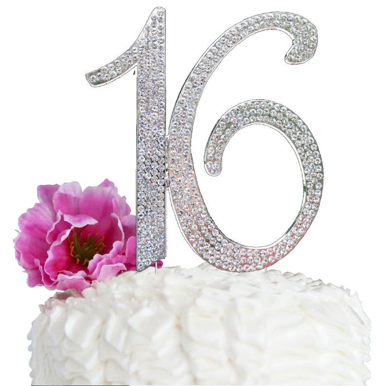 Sweet 16 Cake Topper 16th Birthday Decoration Bling Rhinestone - Etsy