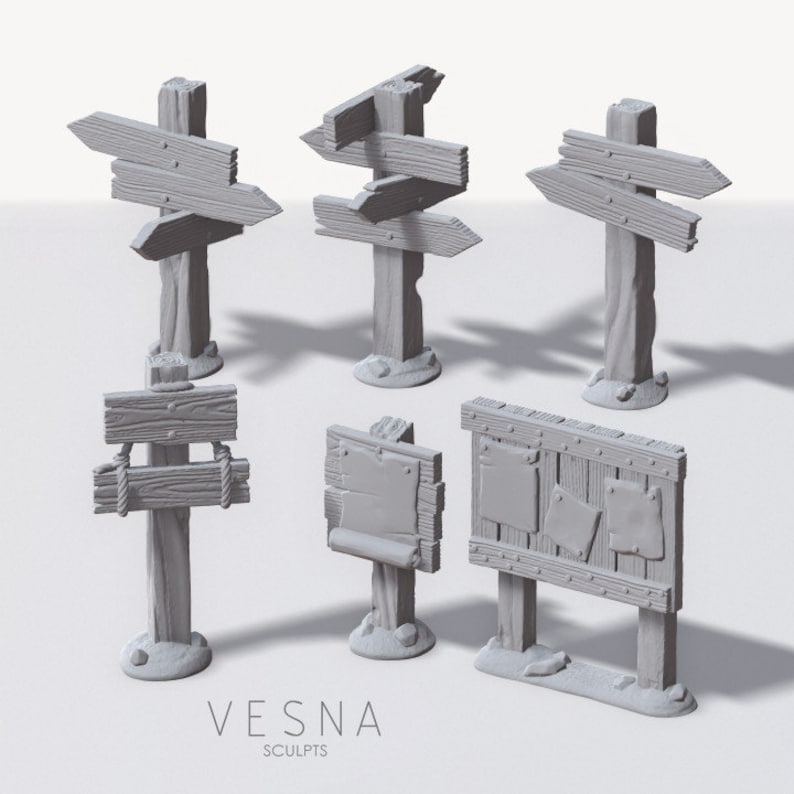 Quest Boards/road Signs Terrain/diorama Accessory Pack - Etsy