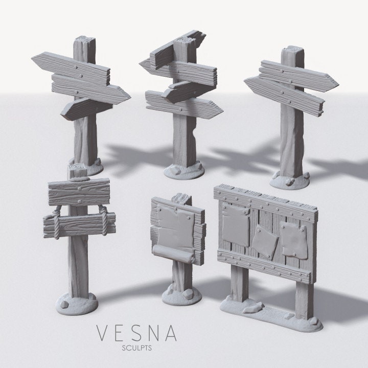 Quest Boards/road Signs Terrain/diorama Accessory Pack - Etsy