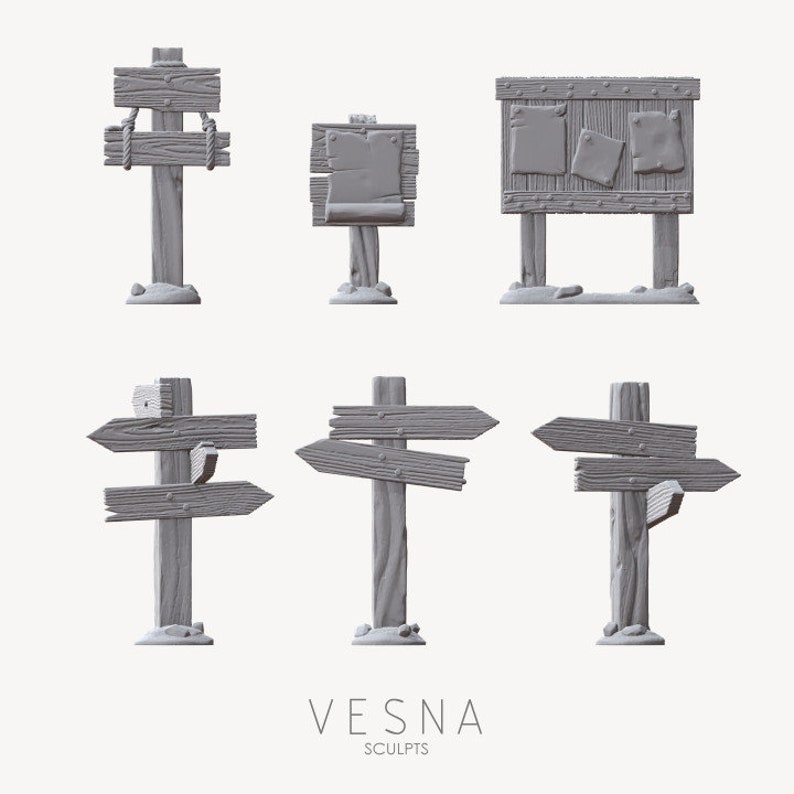 Quest Boards/road Signs Terrain/diorama Accessory Pack - Etsy