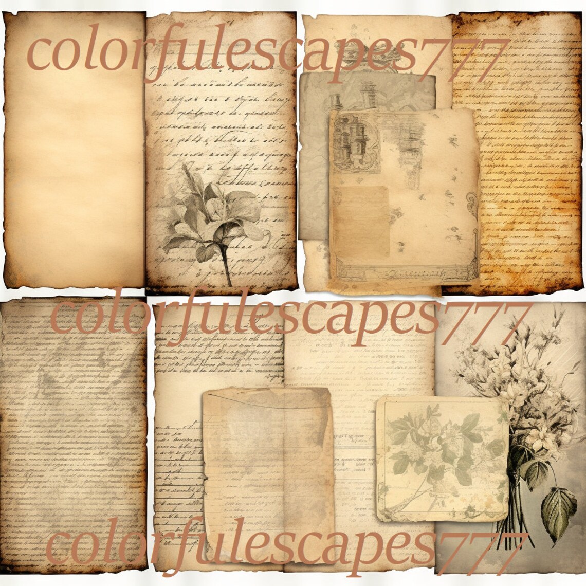 Discover Vintage Charm: Old Paper, Junk Journal Supplies, Aged Book ...