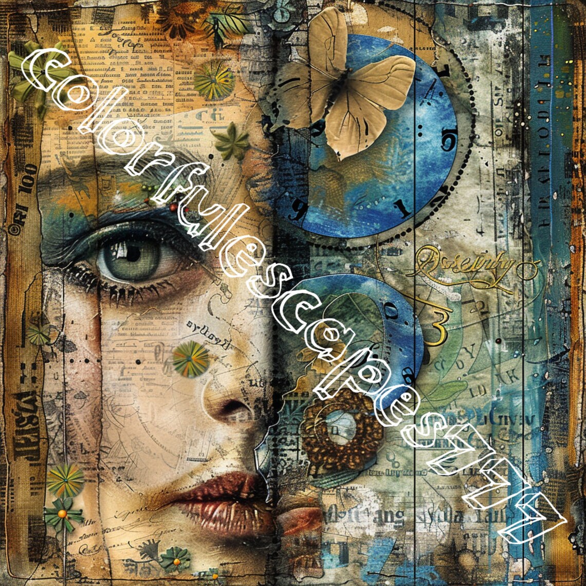 Collage Digital Altered Art Digital Collage Sheet for Journal Page ...