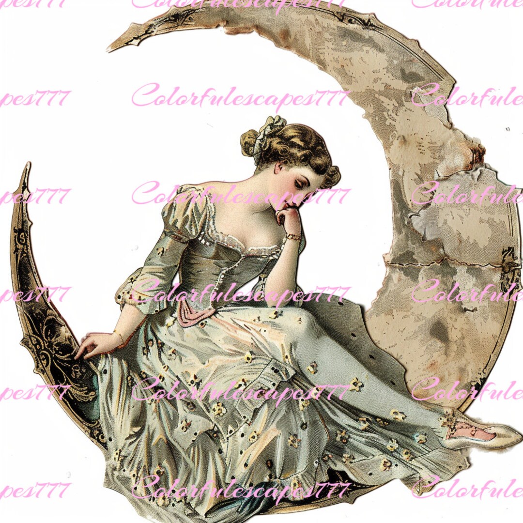 Moon Junk Journal Kit (printable JPG Pages With Ephemera, Cover, Tags ...