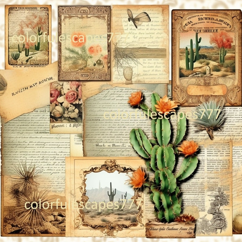 Arizona Desert Life Digital Altered Art Digital Collage Sheet for ...