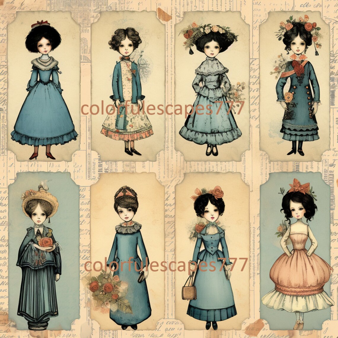 Funny Paper Doll Collage Sheet: Printable Altered Art (digital Download ...