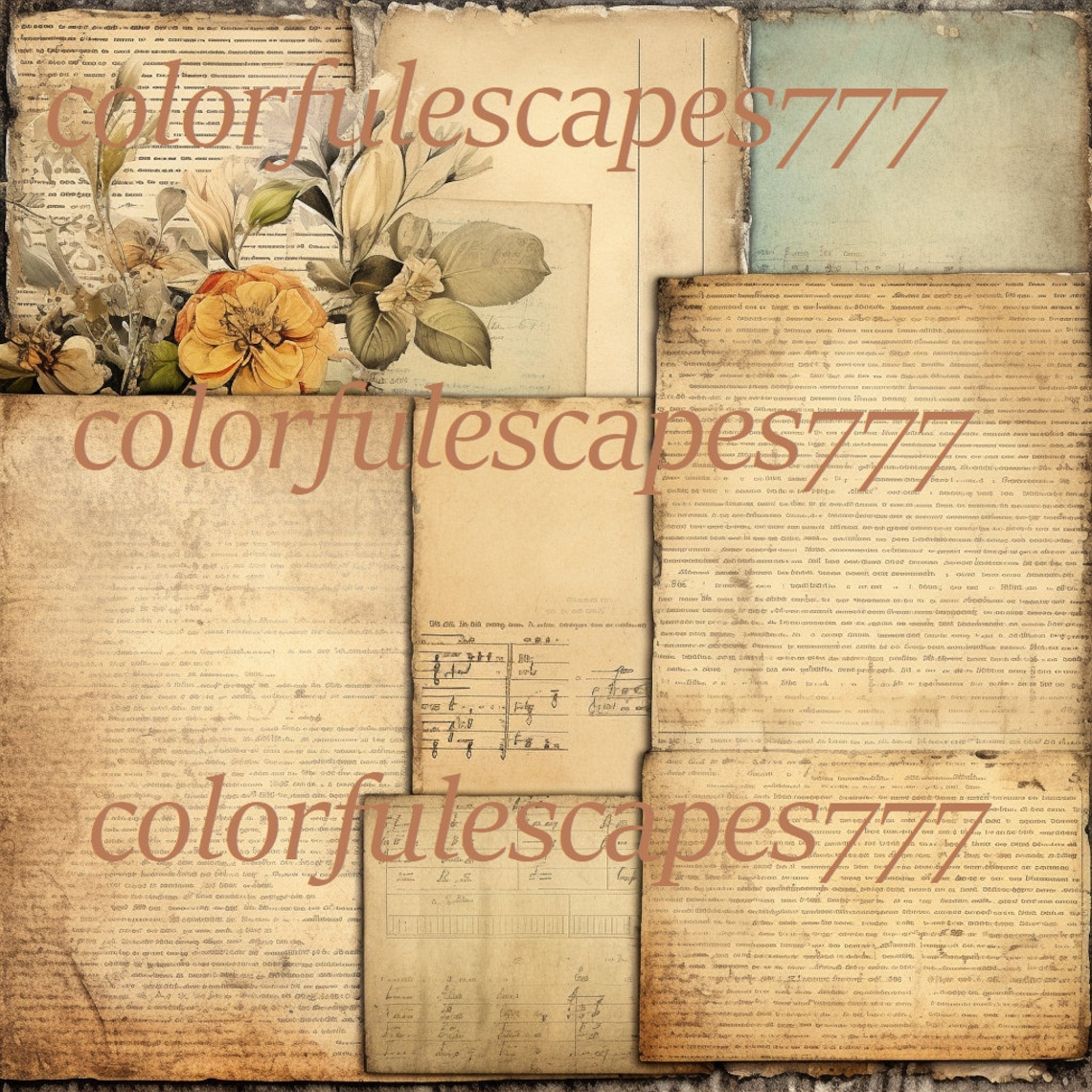 Discover Vintage Charm: Old Paper, Junk Journal Supplies, Aged Book ...