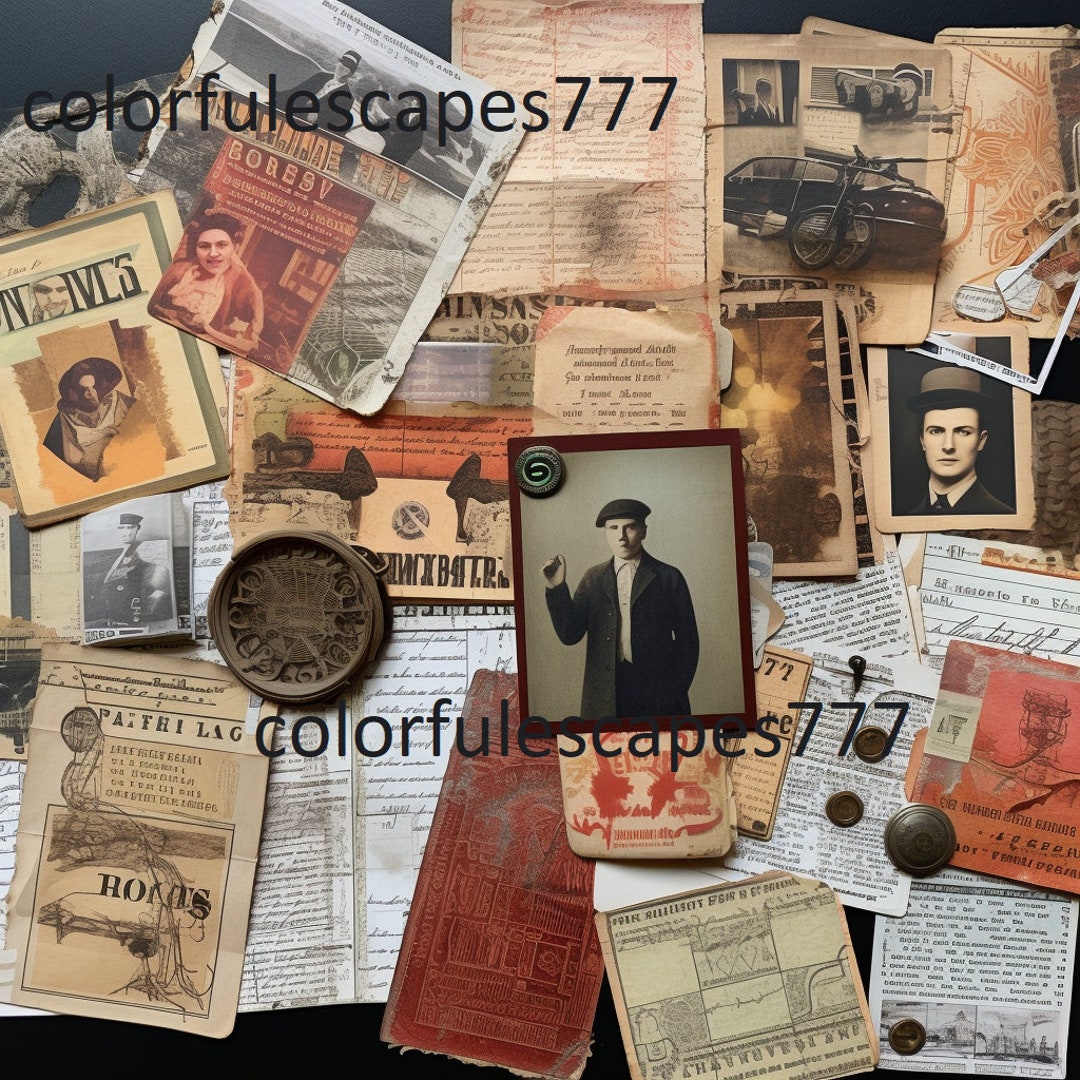 Crime-themed Junk Journal Whimsical Pack | Printable Collage Sheet ...