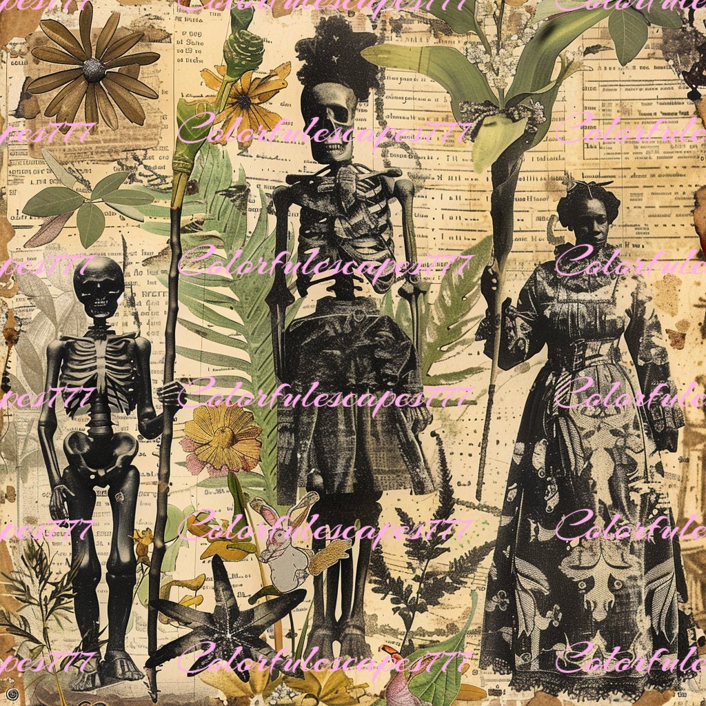 Santeria Palo Ritual Folklore Africa Voodoo Digital Paper, Fussy Cut ...