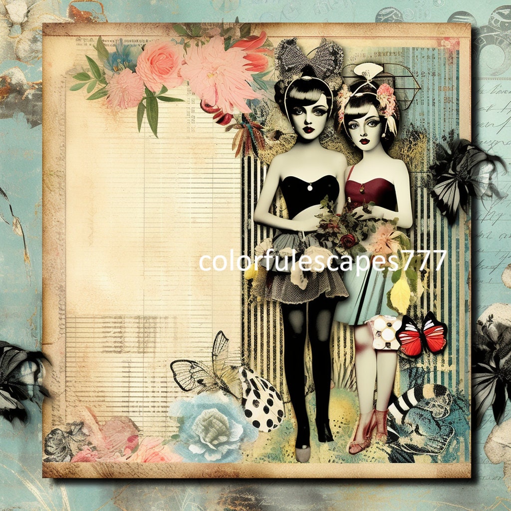 Miami PAPER DOLL Collage Digital Altered Art Digital Collage Sheet for ...