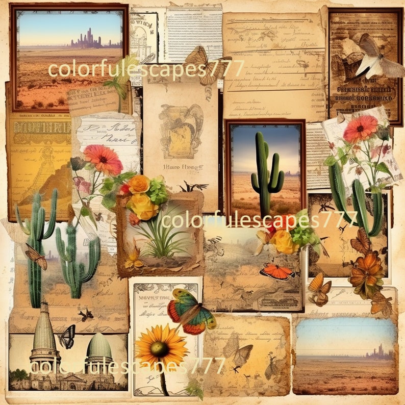 Arizona Desert Life Digital Altered Art Digital Collage Sheet for ...