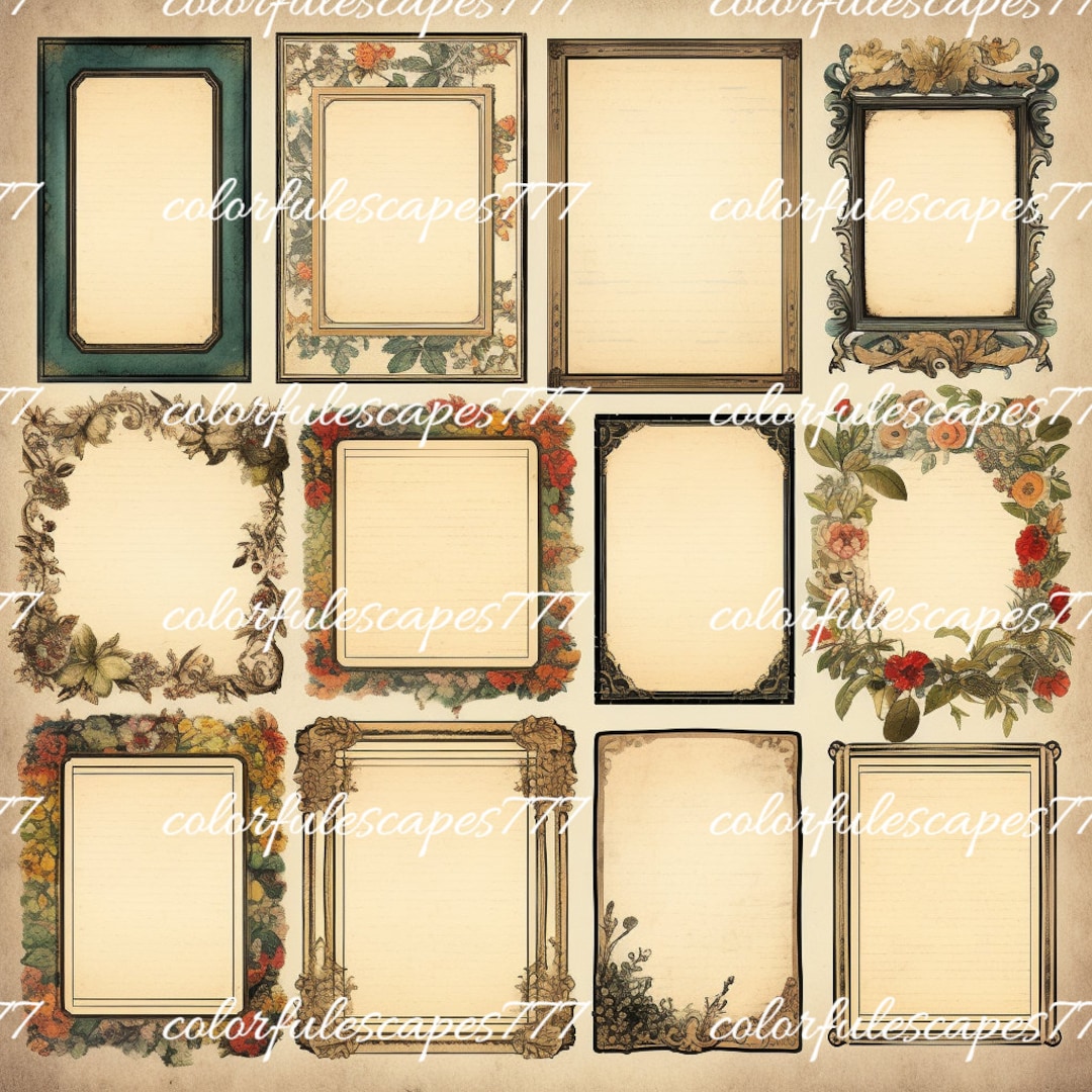 Junk Journal Printable Ephemera Frames Pages, Digital , Vintage ...