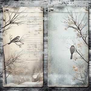 Winter Digital Paper Altered Art Journal Page Digital Collage Sheet ...