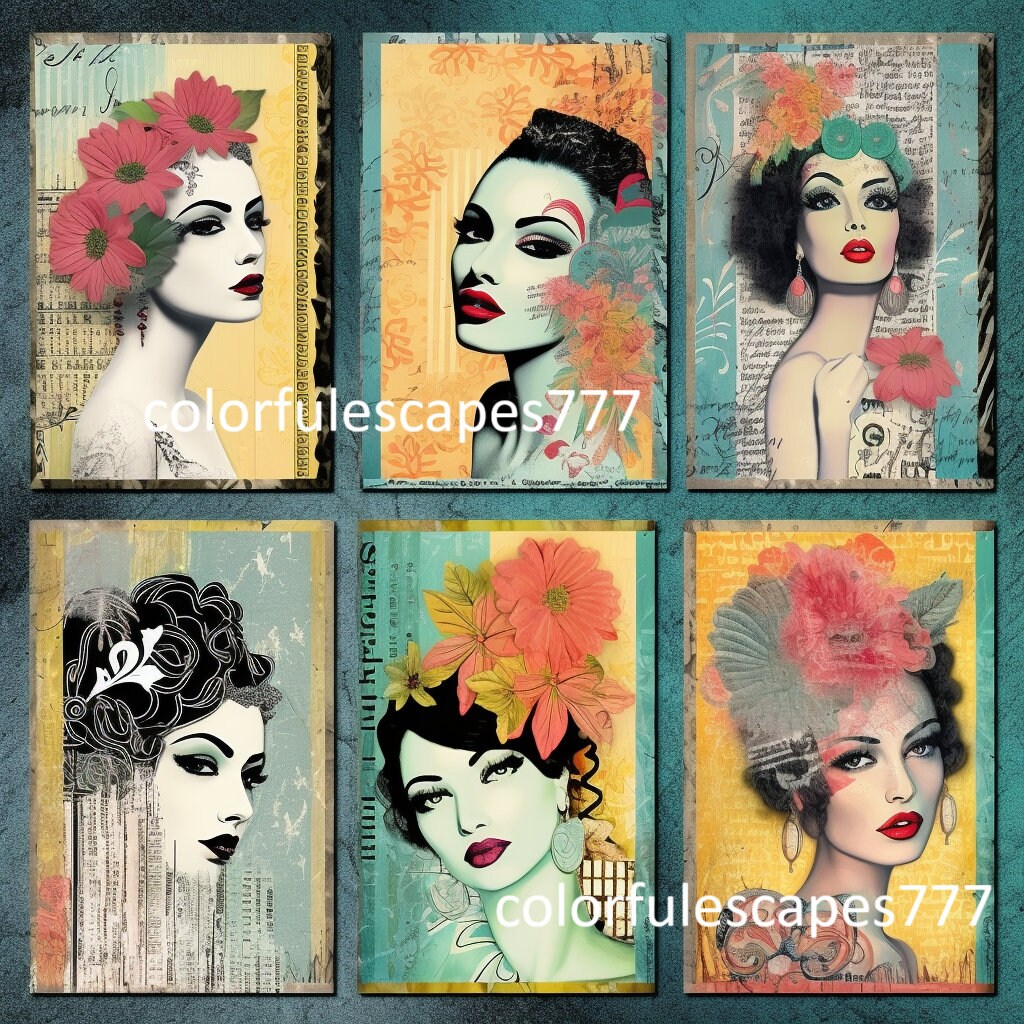 Miami PAPER DOLL Collage Digital Altered Art Digital Collage Sheet for ...