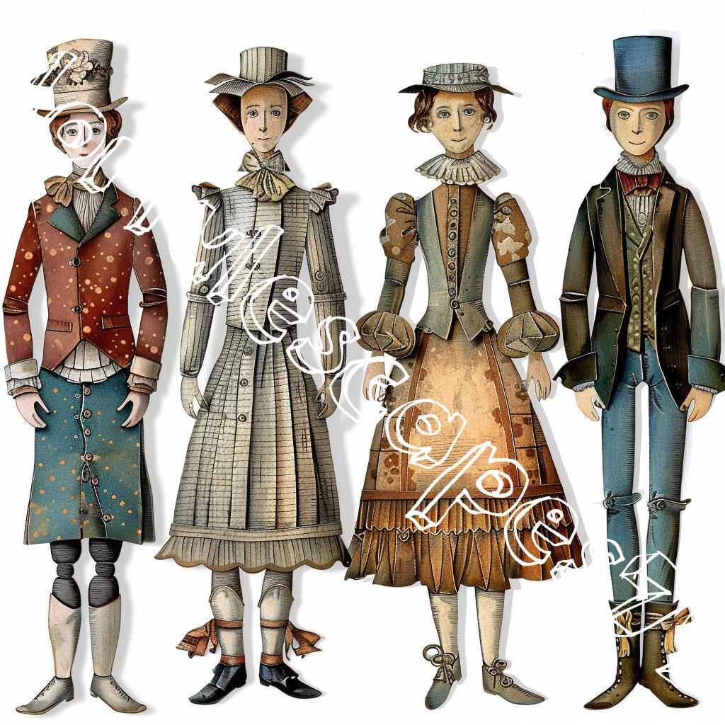 Articulated PAPER DOLL Digital Altered Art Digital Collage Sheet for ...