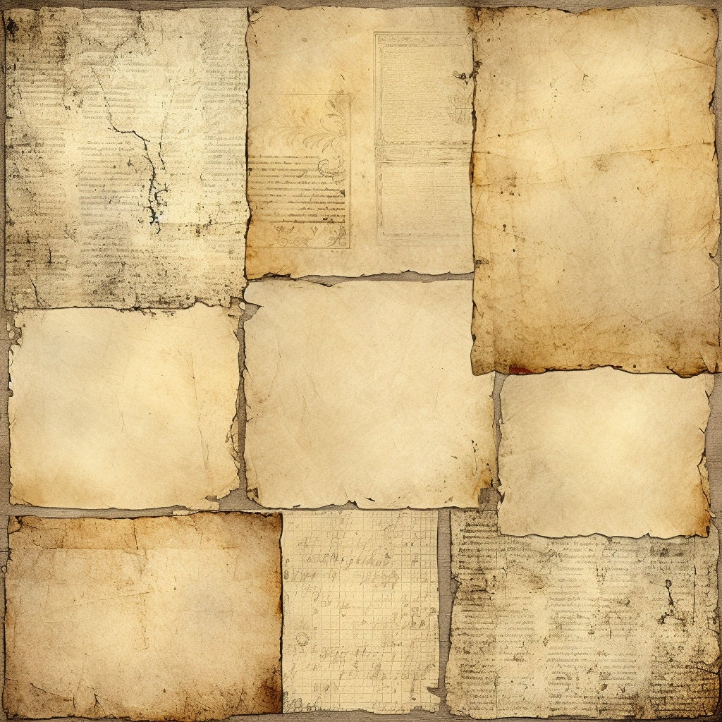 Old Paper Backgrounds, Digital Scrapbook Kit, Antique Texture Printable ...