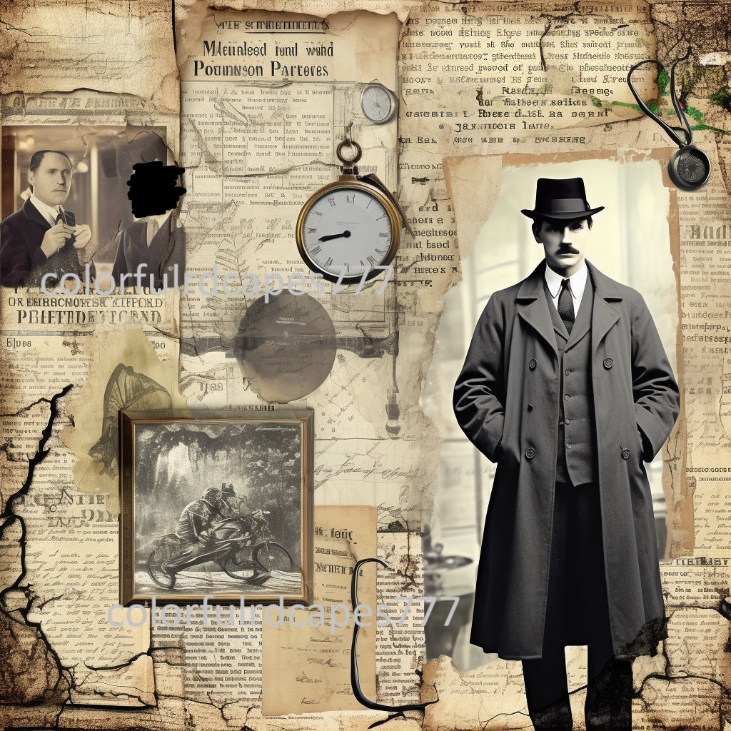 Crime Digital Paper Altered Art Journal Page Digital Collage Sheet ...