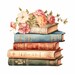 Watercolor Books Clipart, Vintage Books Clip Art, Antique Book PNG ...