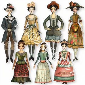 Articulated PAPER DOLL Digital Altered Art Digital Collage Sheet for ...