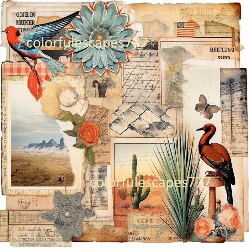 Arizona Desert Life Digital Altered Art Digital Collage Sheet for ...