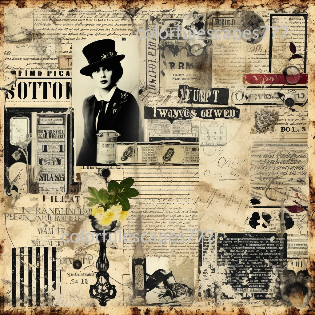 Crime Digital Paper Altered Art Journal Page Digital Collage Sheet ...