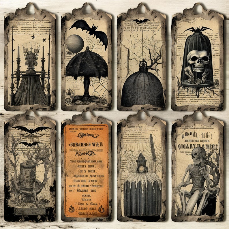 Halloween Junk Journal Kit, Spooky Ephemera, Vintage Collage (digital ...