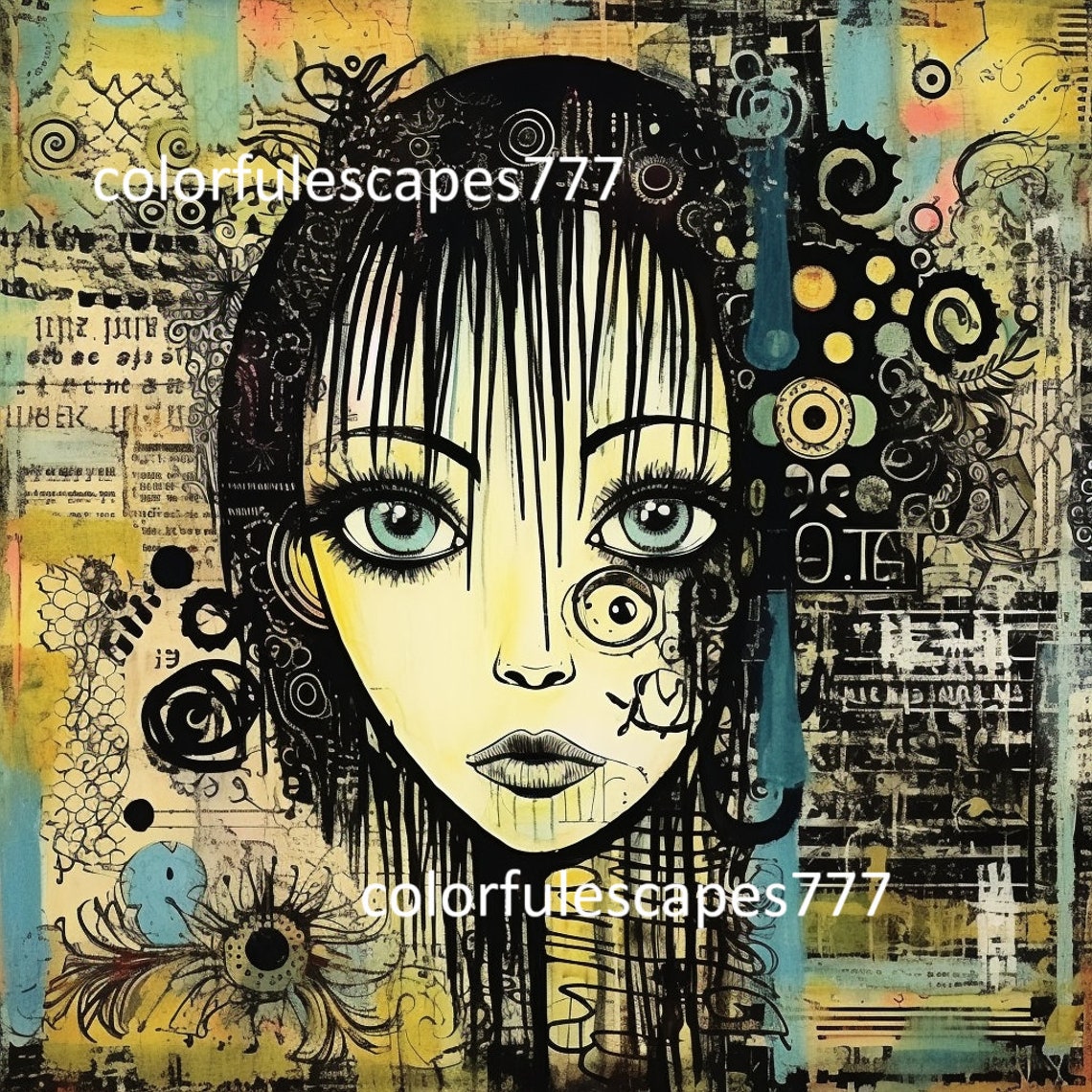 Draw Faces PAPER DOLL Digital Altered Art Digital Collage Sheet for ...