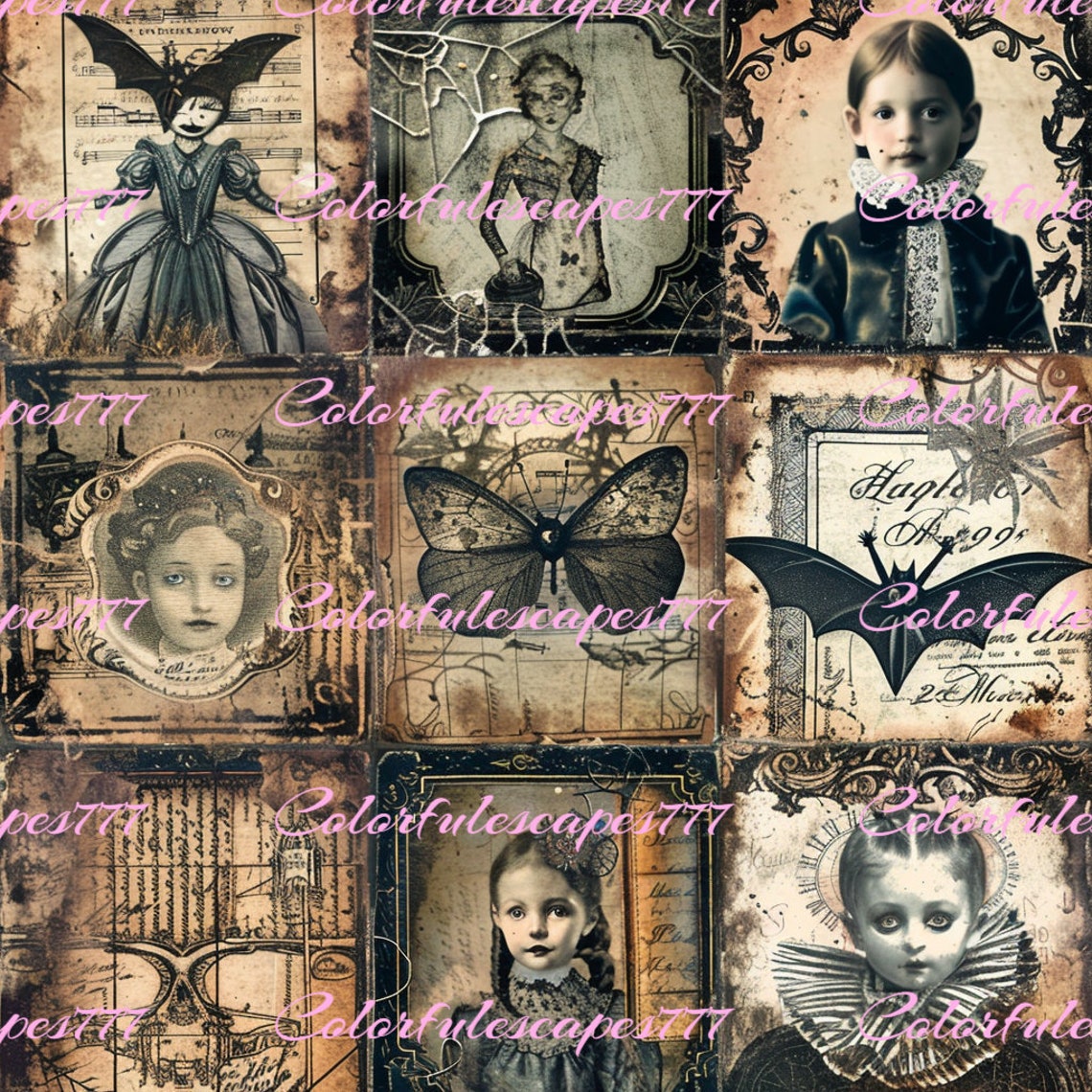 Vampire Junk Journal Kit (printable JPG Pages, Ephemera, Cover, Tags ...