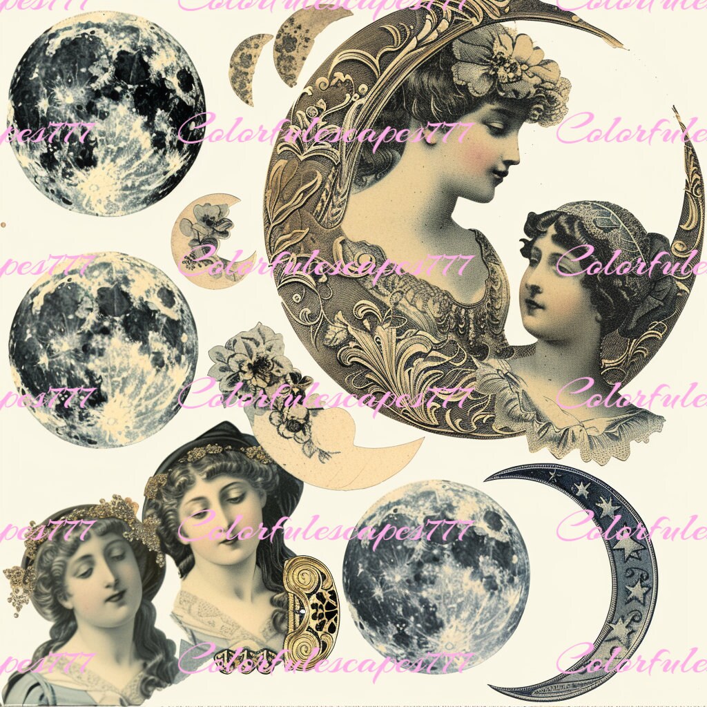 Moon Junk Journal Kit, Celestial Ephemera, Astronomy Printable (digital ...