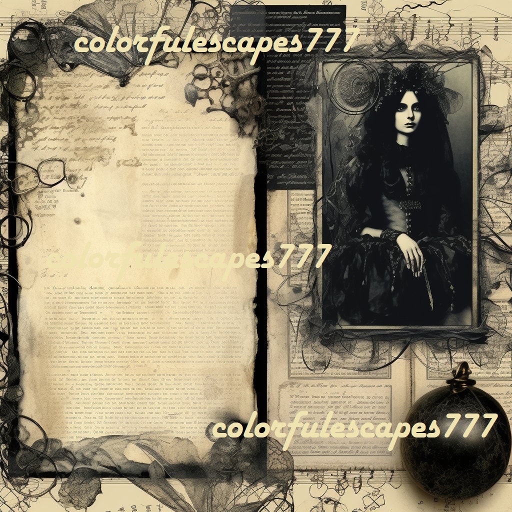 1980s Goth Junk Journal Page, Digital Collage Sheet (PNG, JPG Download ...