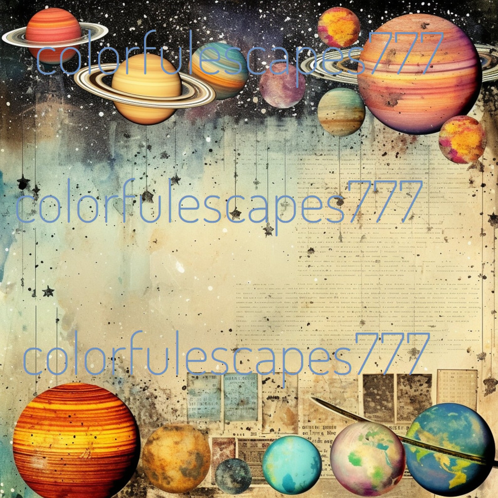 Space Exploration Digital Altered Art Digital Collage Sheet for Journal ...