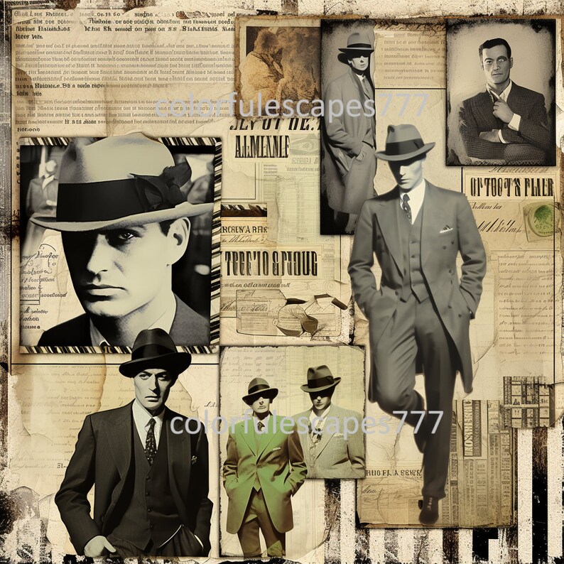 Mafia Collage Sheet, Altered Art Journal Page (digital Download) - Etsy