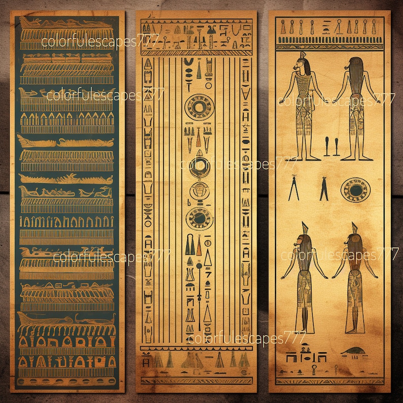 Ancient Egypt - Egyptian Digital Paper, Hieroglyphics Scrapbook Paper ...