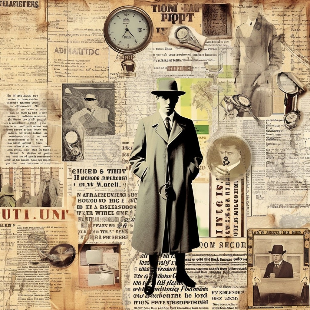 Crime Digital Paper Altered Art Journal Page Digital Collage Sheet ...