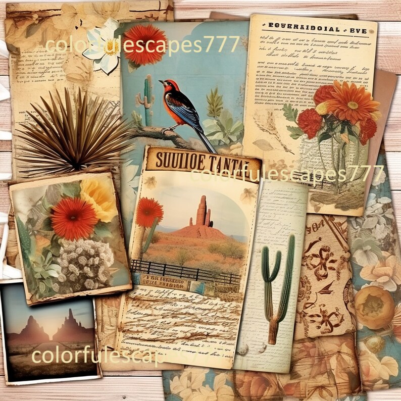Arizona Desert Life Digital Altered Art Digital Collage Sheet for ...