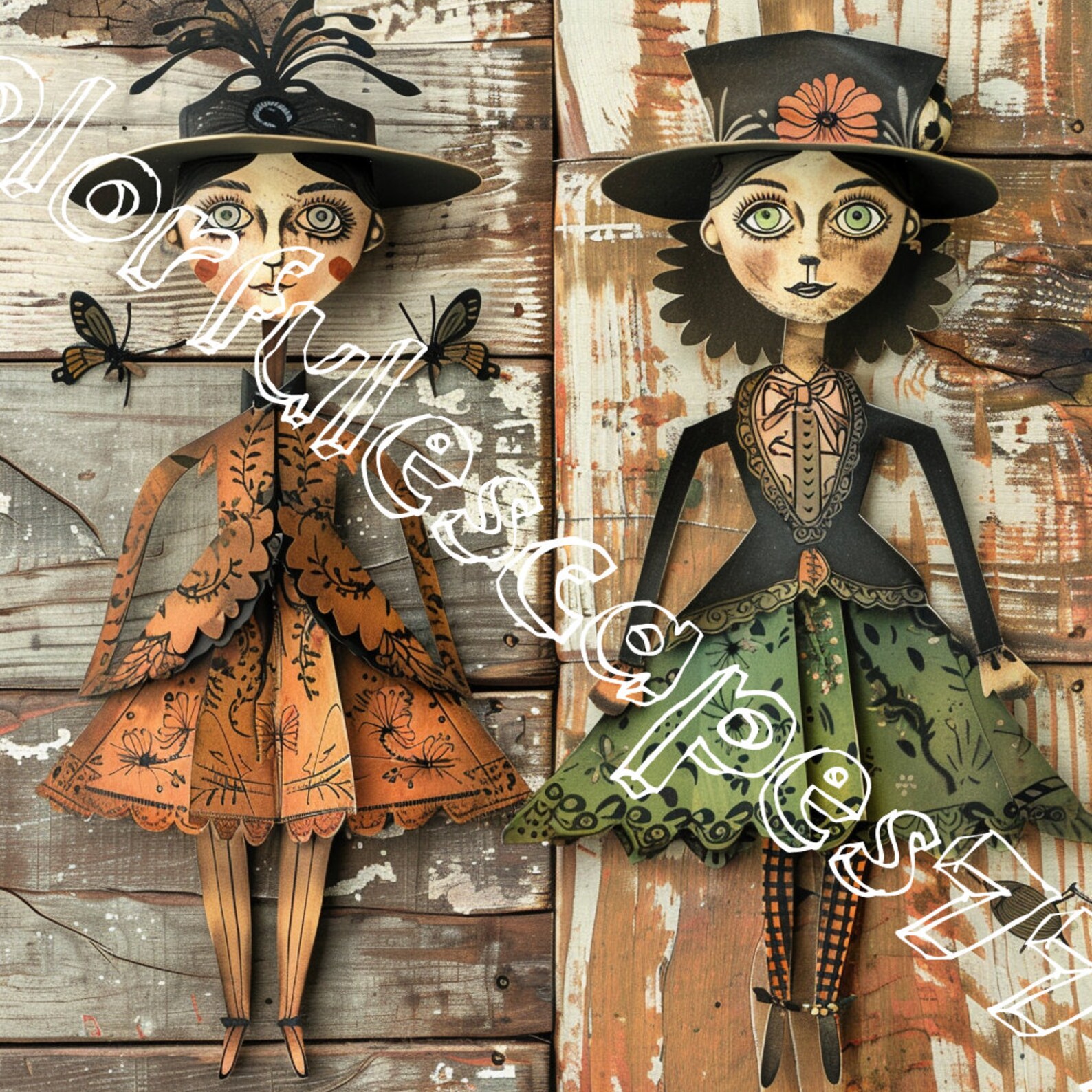 Articulated PAPER DOLL Digital Altered Art Digital Collage Sheet for ...