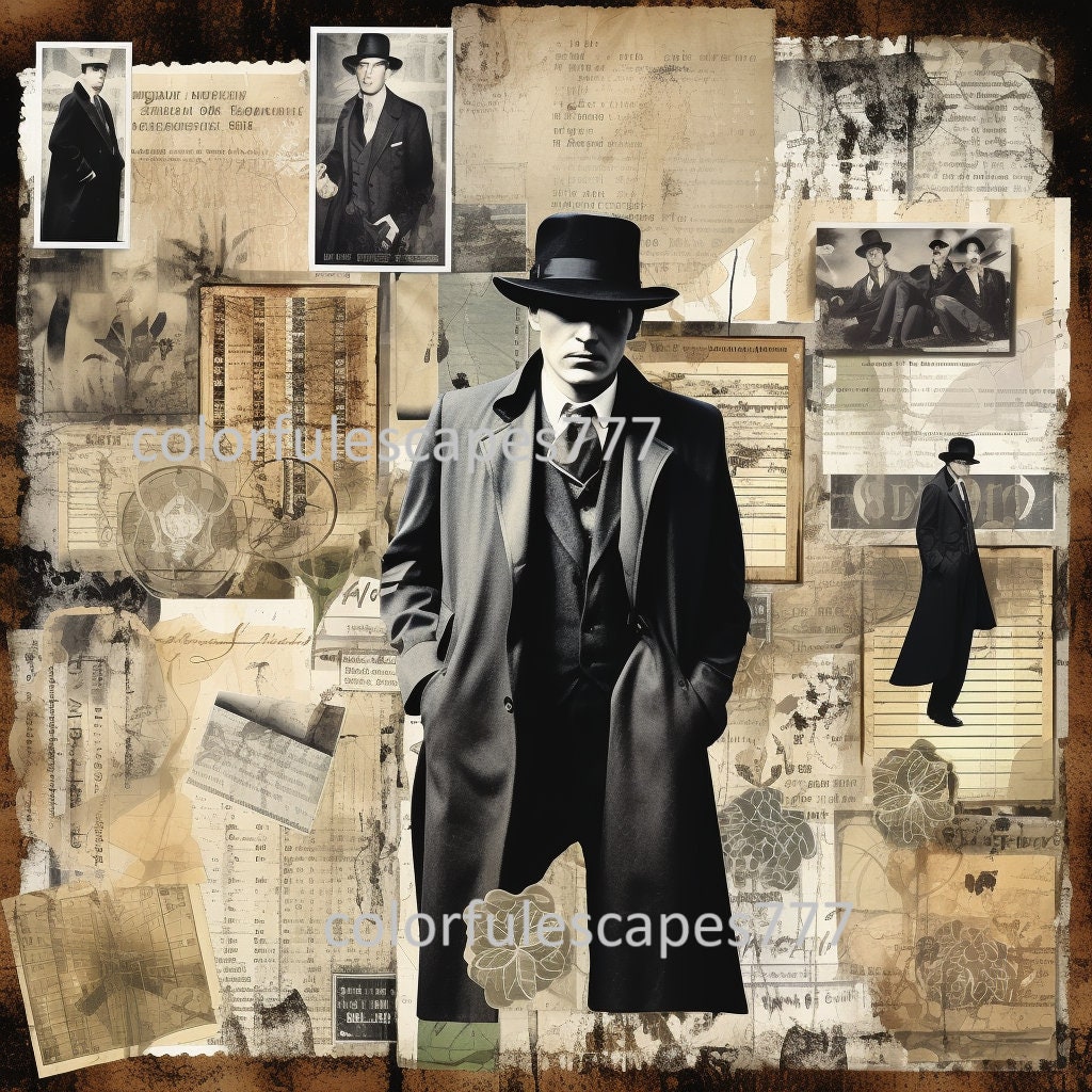 Mafia Digital Paper Altered Art Journal Page Digital Collage Sheet ...