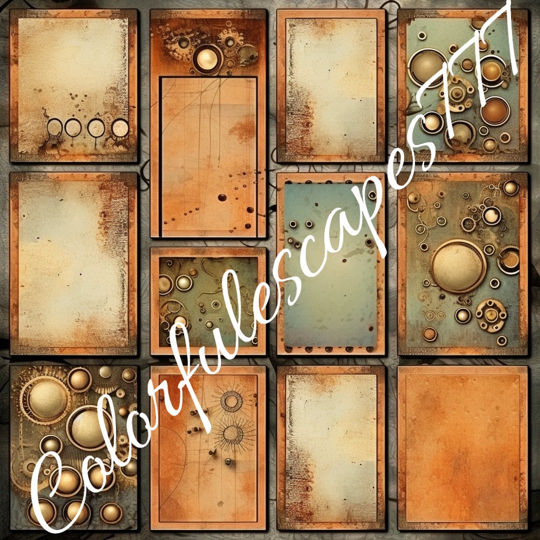 Copper Digital Altered Art Digital Collage Sheet for Journal Page ...