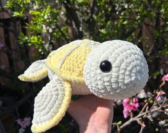Cute Crochet Lemon Turtle Plushie - Handmade Amigurumi Turtle Toy ...