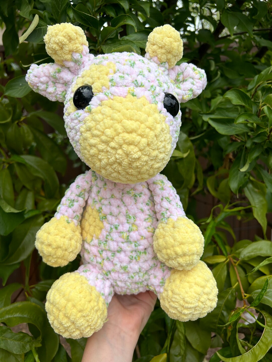JUMBO Pink Bloom Crochet Giraffe Plushie - Etsy