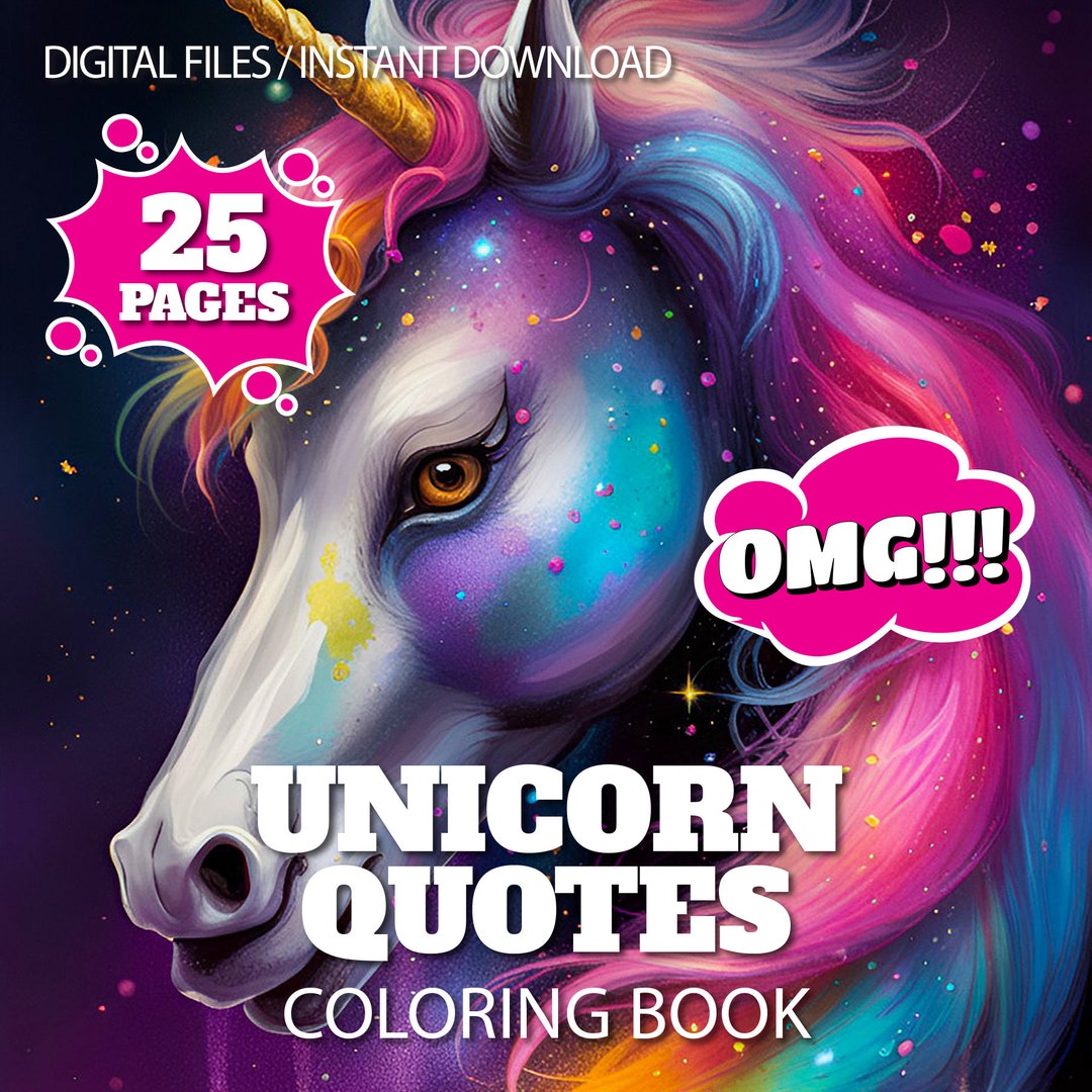 Kewl Koloring - Unicorn Quotes Coloring Pages - Etsy
