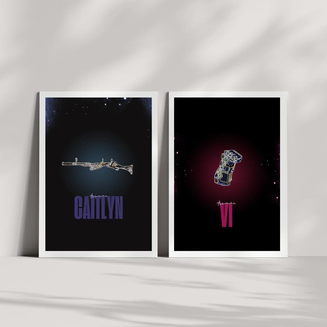 Arcane Digital Posters – Vi, Jinx, Jayce, Ekko, Caitlyn | Minimalist ...