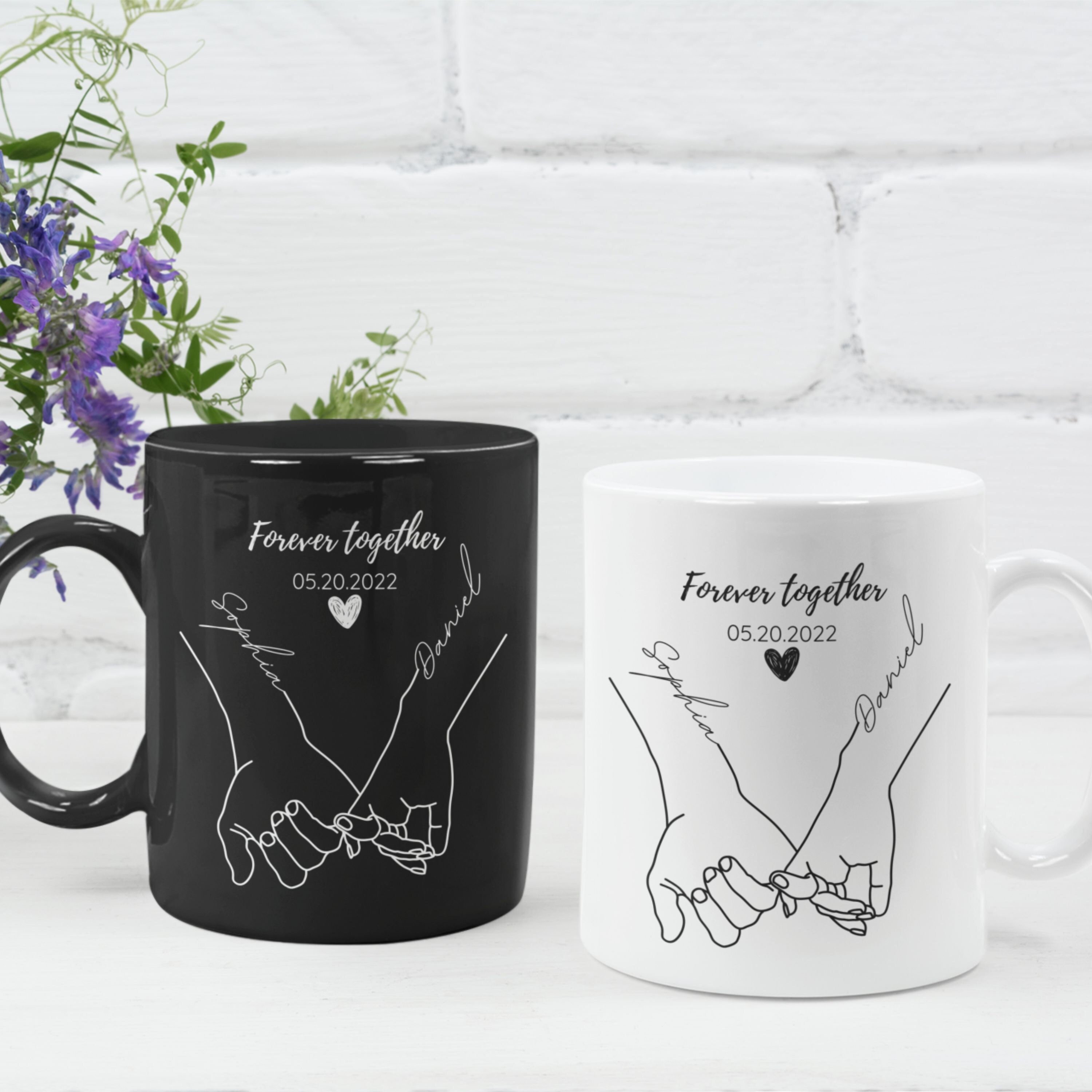 Personalized Matching Couple Mug, Custom Couple Mugs, Forever Together ...