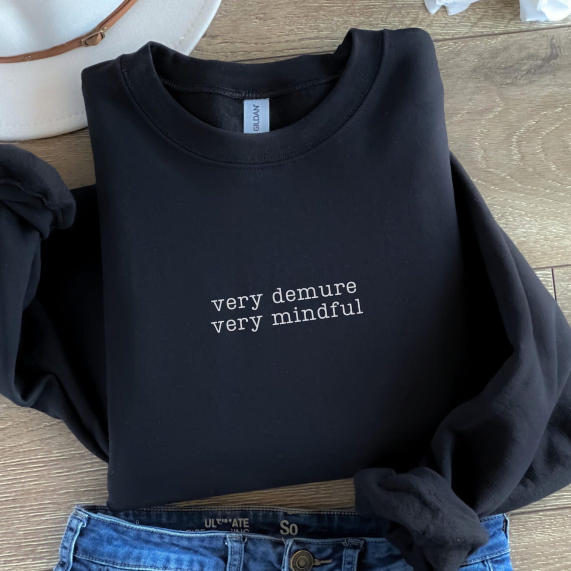 Very Demure Very Mindful Sweatshirt, Tiktok Trend Shirt, Trendy Girly ...
