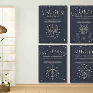 Astrology Wall Art, Personalized Wall Decor, Custom Zodiac Gemini Wall ...