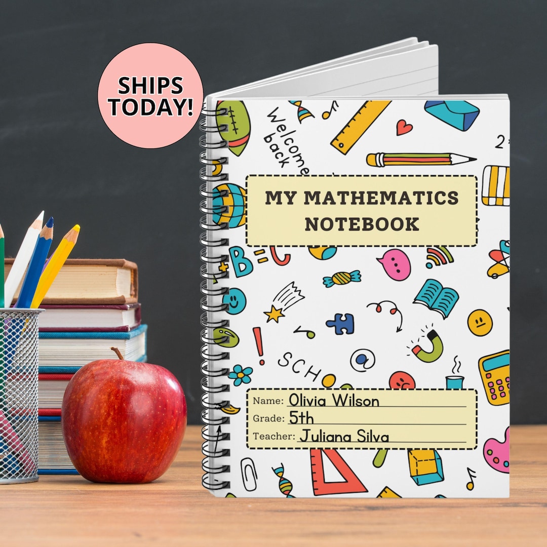 My Mathematics Notebook, Personalized Math Notebook Custom School Staff ...