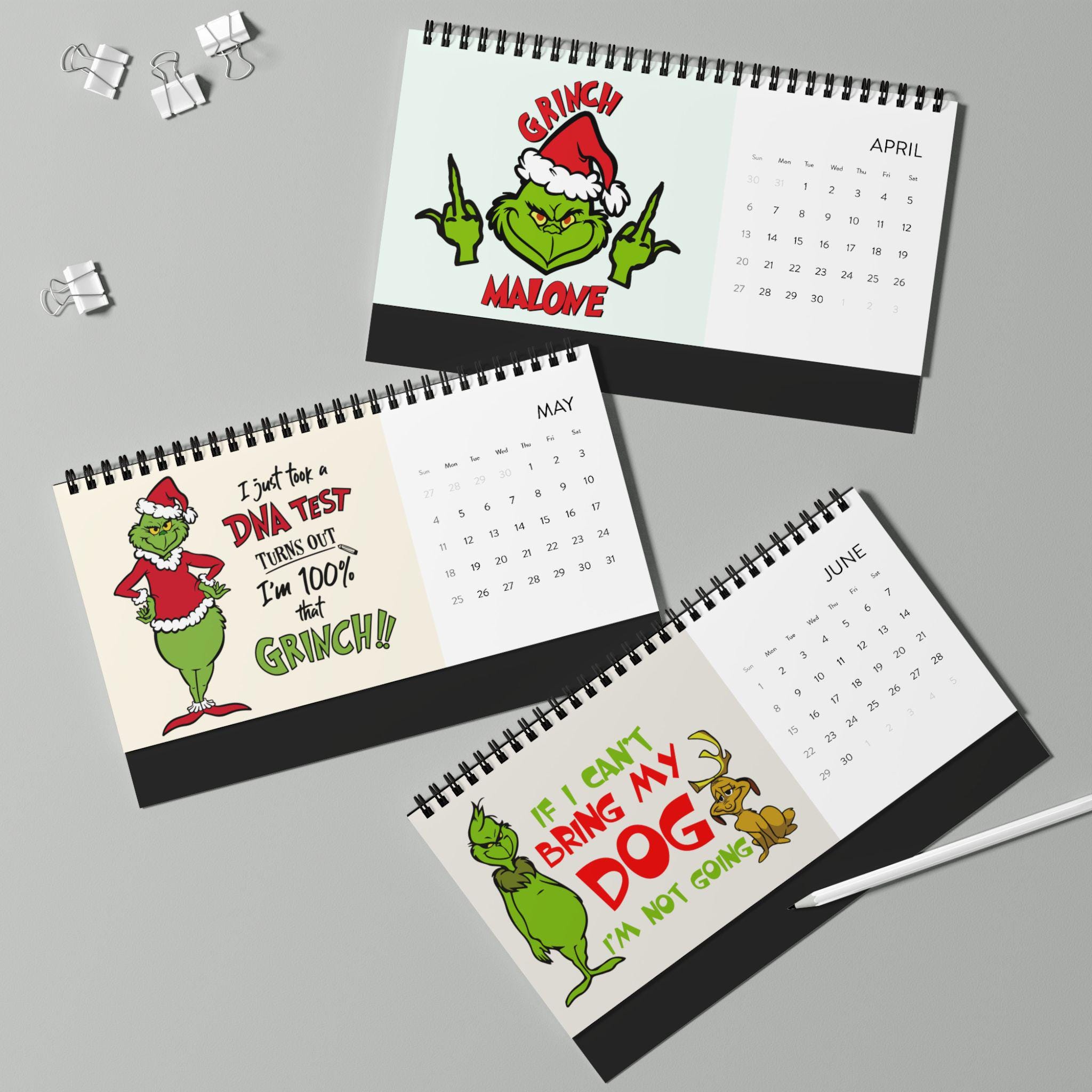 Grinch 2026 Calendar, 2026 Desk Calendar, Grinch Decor, Grinch ...