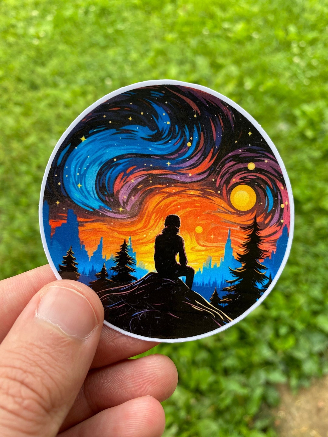 Stargazing Vinyl Sticker, Night Sky Decal, Laptop Hydroflask Sticker - Etsy