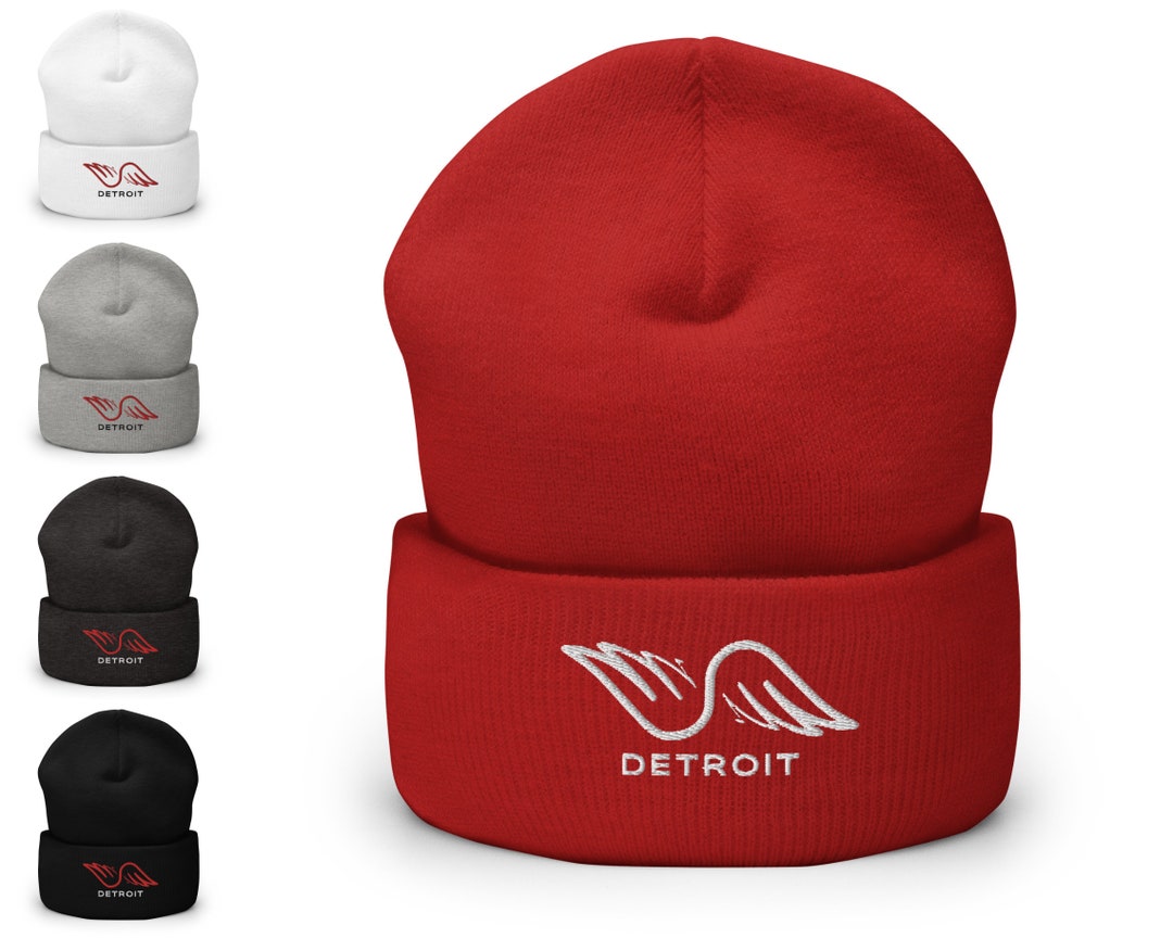 Detroit Red Wing Winter Hat, Detroit Red Wing Beanie, Detroit Red Wing ...